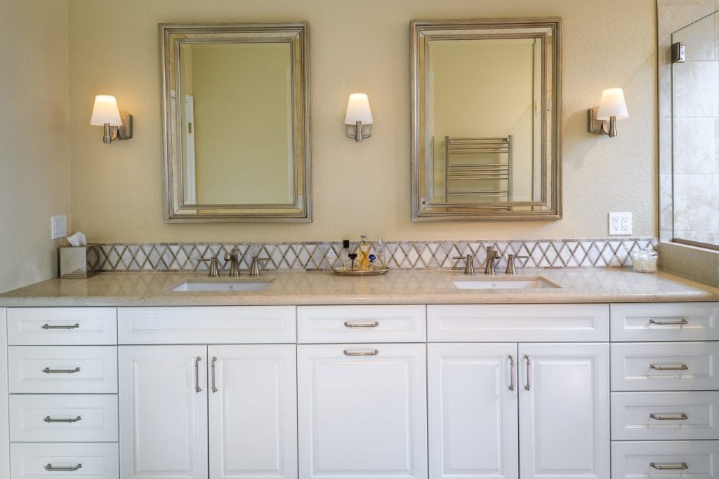 Classically Elegant Primary and Hall Bathroom Designs